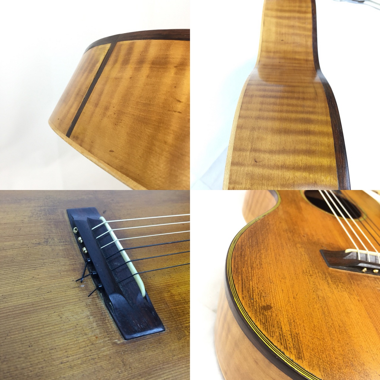 Raffaele Calace Classic Guitar 1930 wide flame SideBack(made din Italy ...