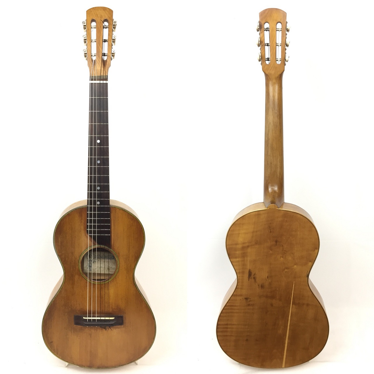 Raffaele Calace Classic Guitar 1930 wide flame SideBack(made din Italy ...